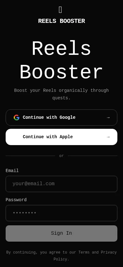 Reels Booster App