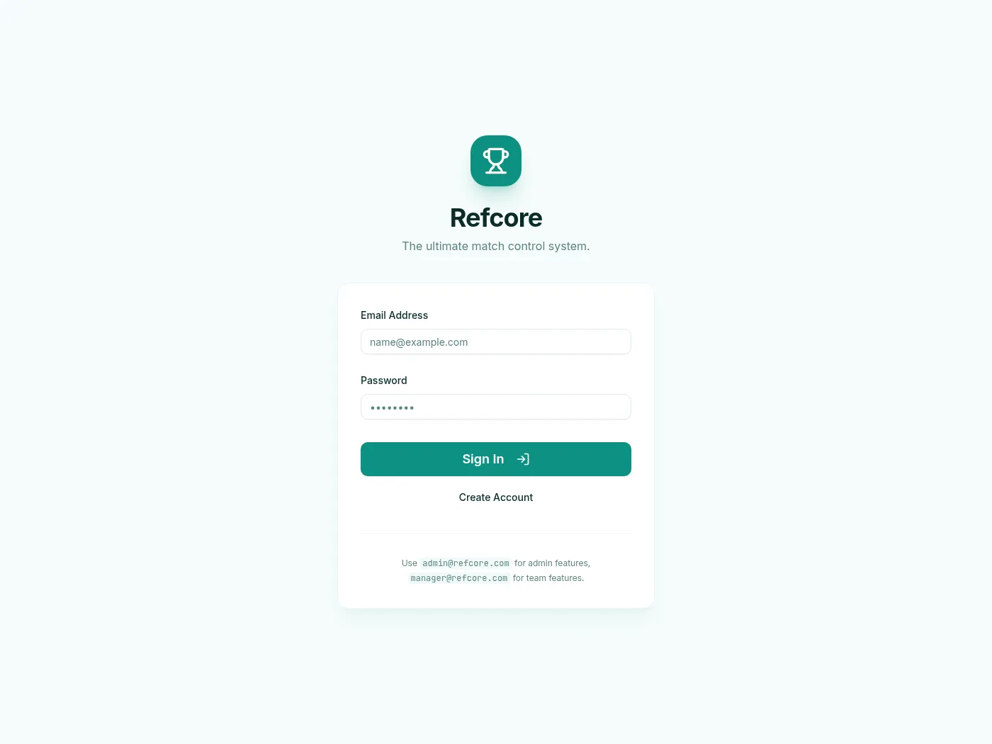 Refcore Match Control