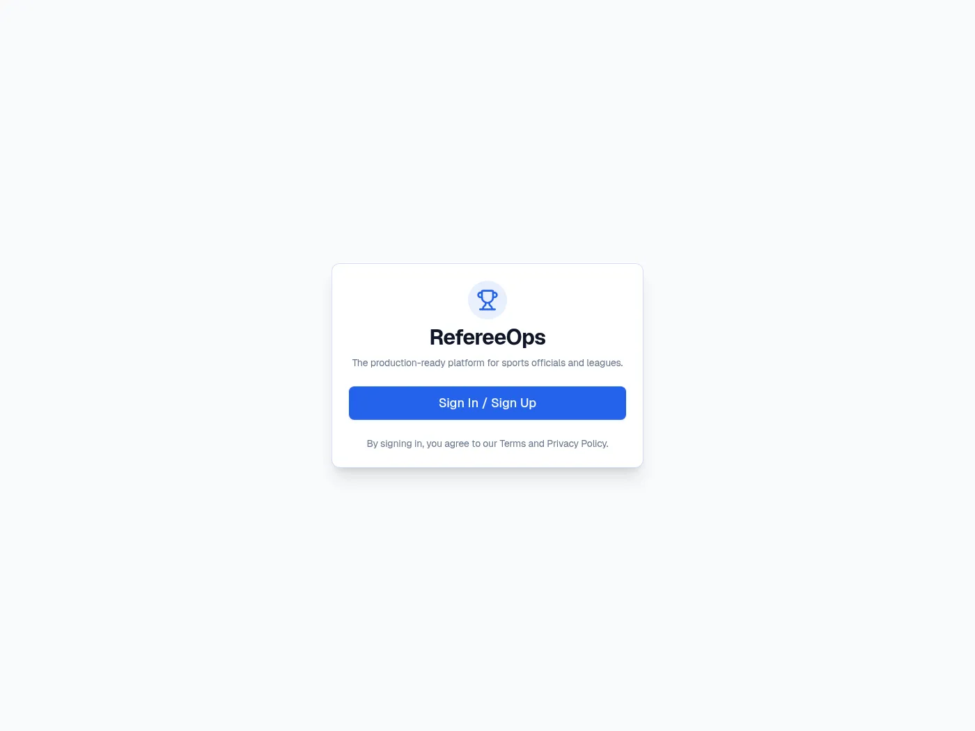 RefereeOps Platform