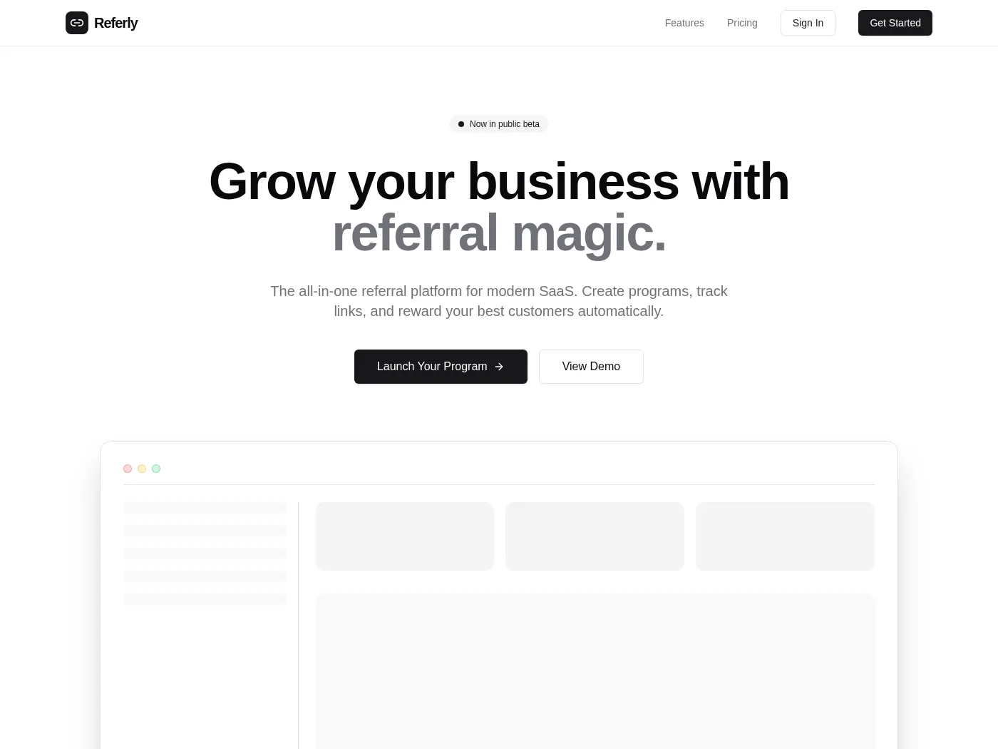 Referly SaaS Platform