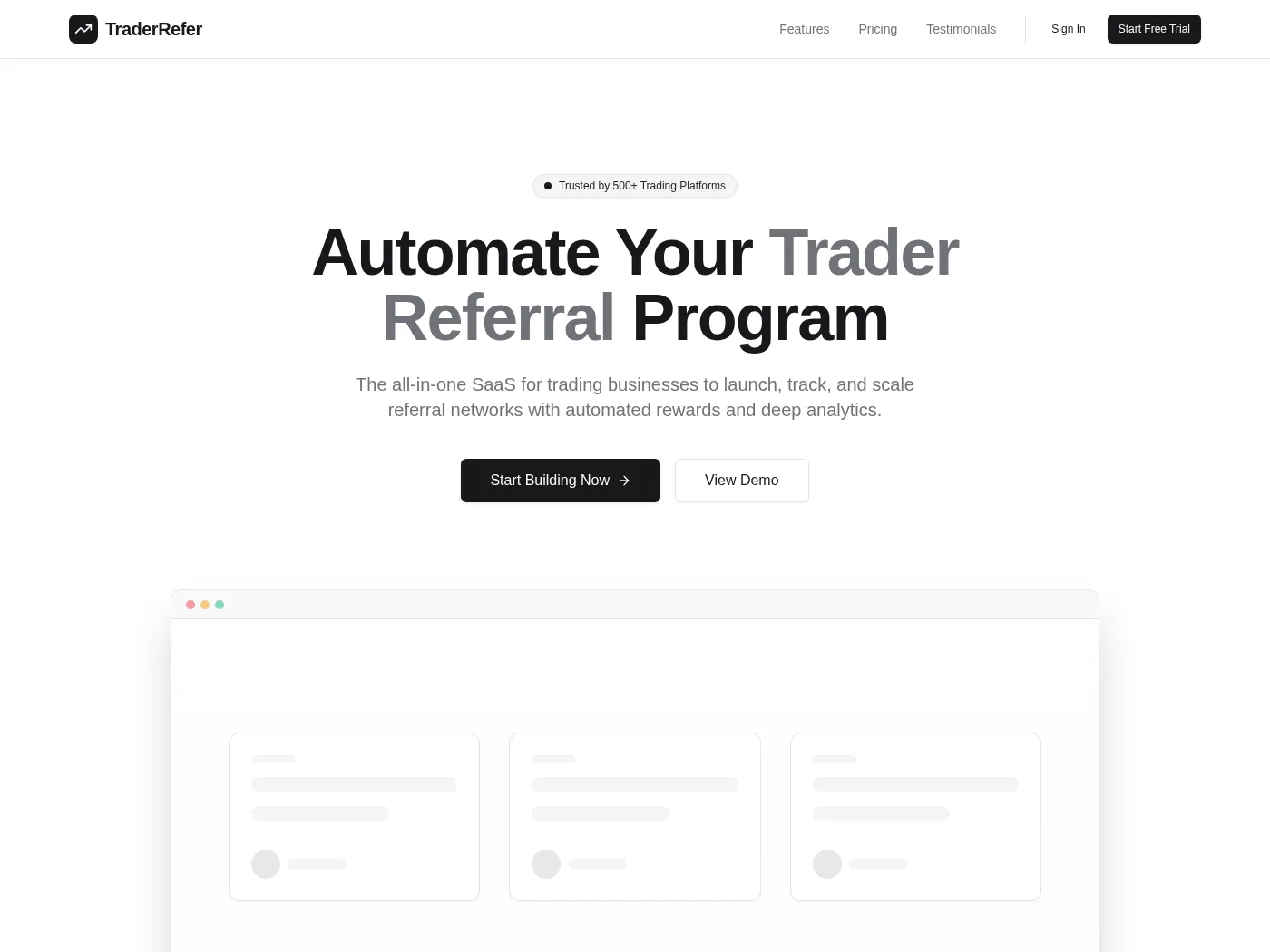 Trader Referral SaaS