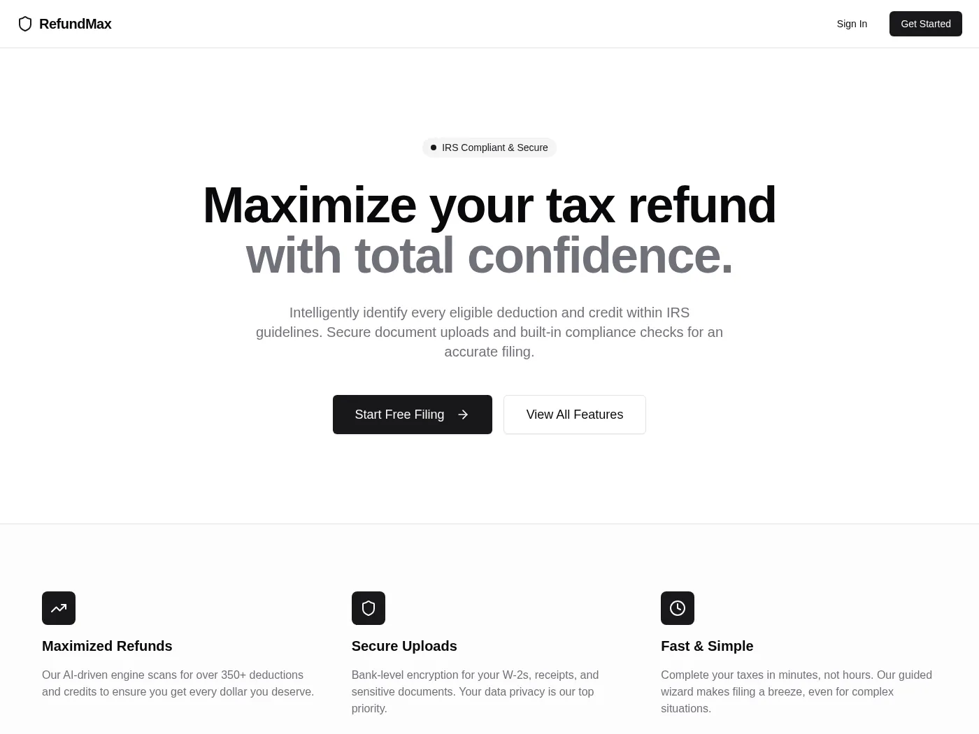 RefundMax Tax App