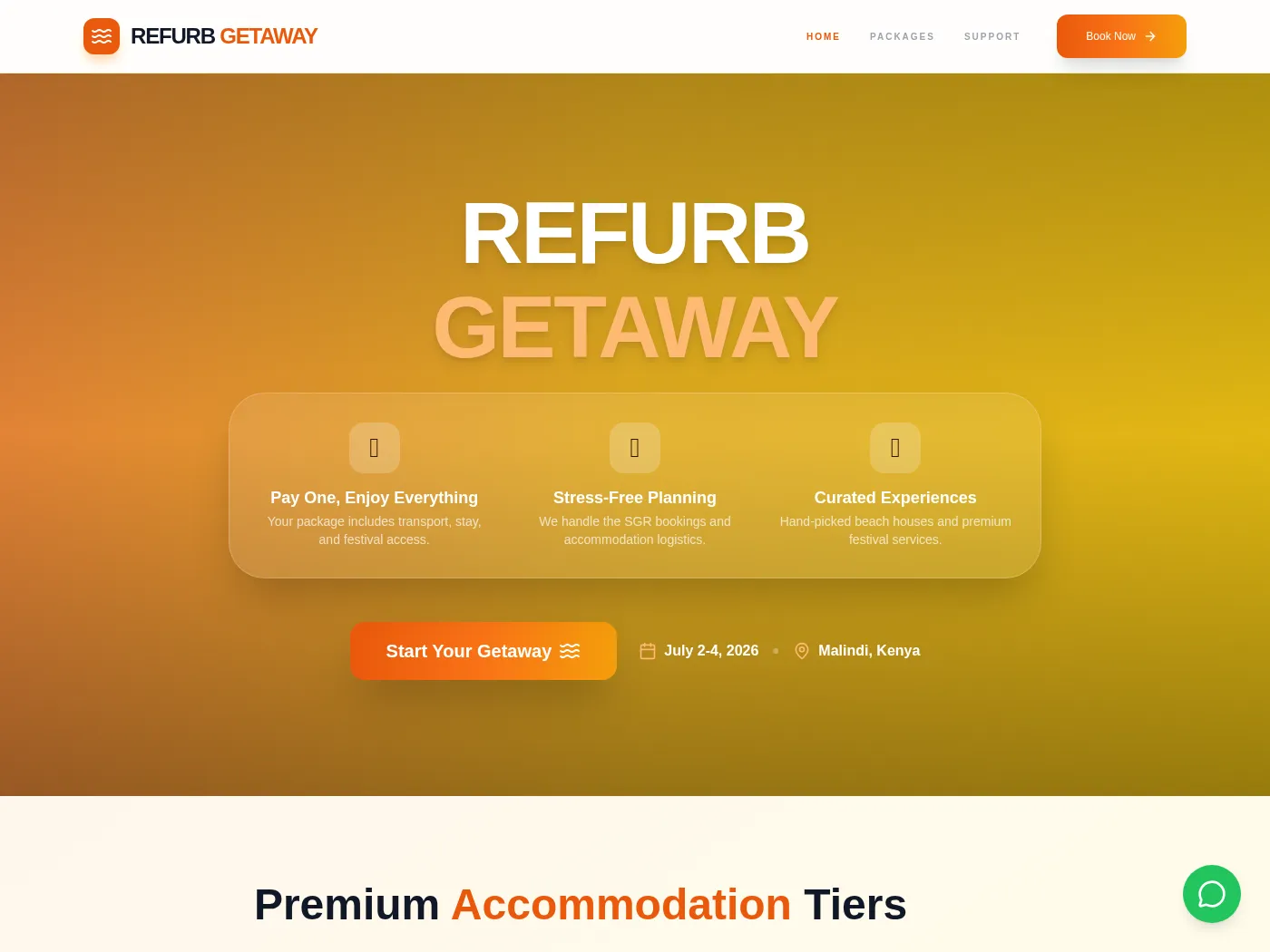 Refurb Getaway Booking