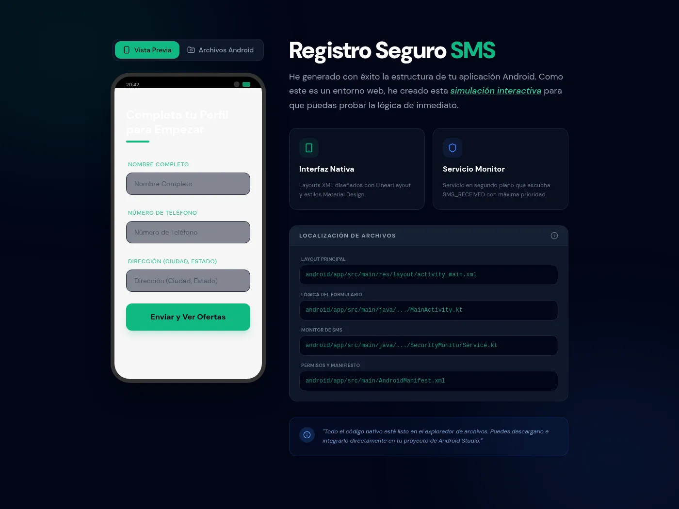 Registro Seguro SMS
