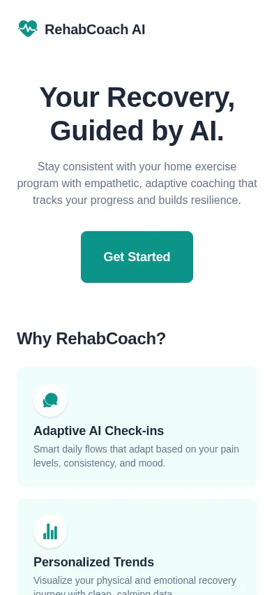 RehabCoach AI App