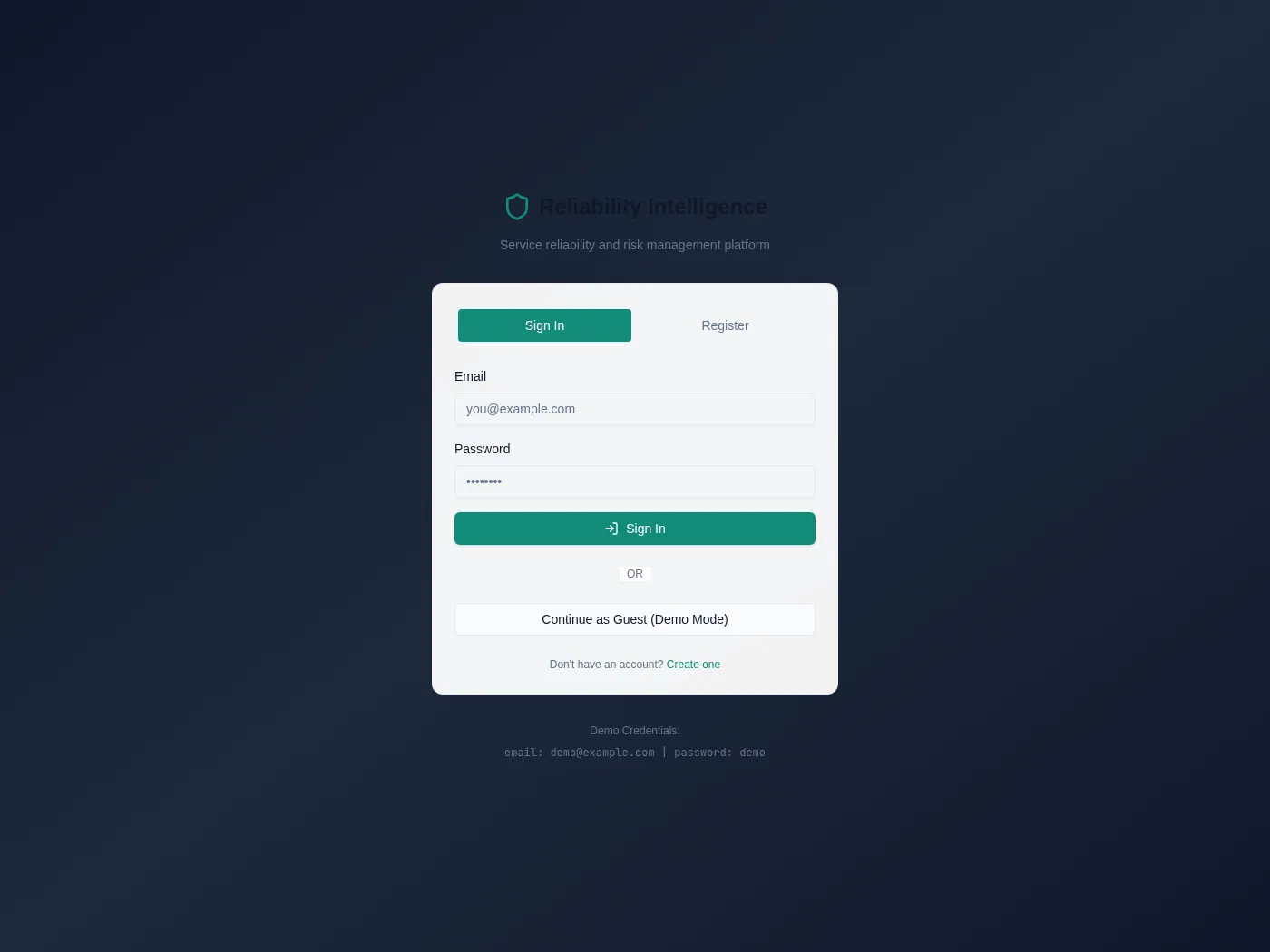 Reliability Intelligence Platform (Remix)