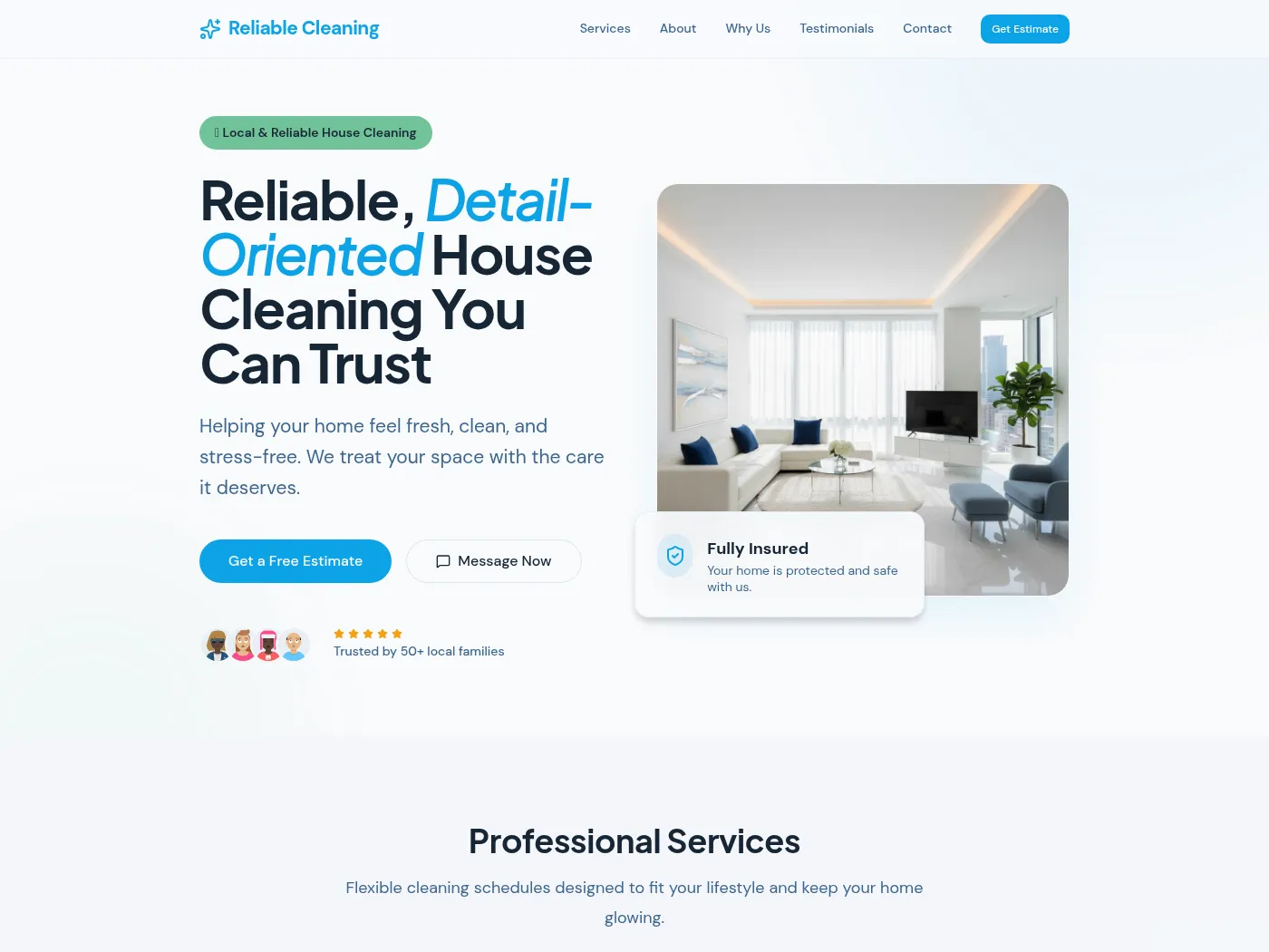 Reliable Cleaning Website