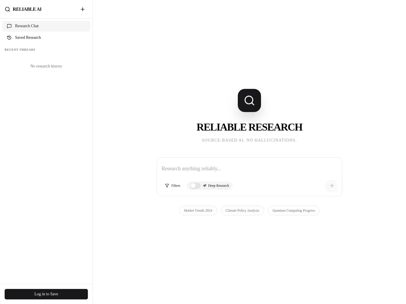 Reliable WebSearch AI