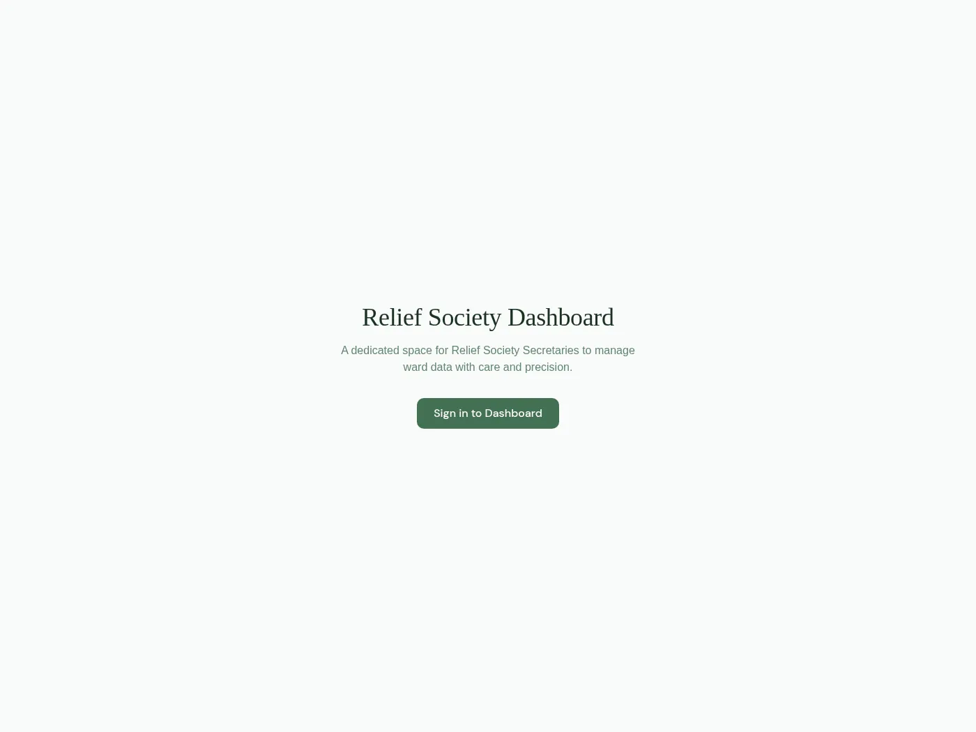 Relief Society Dashboard