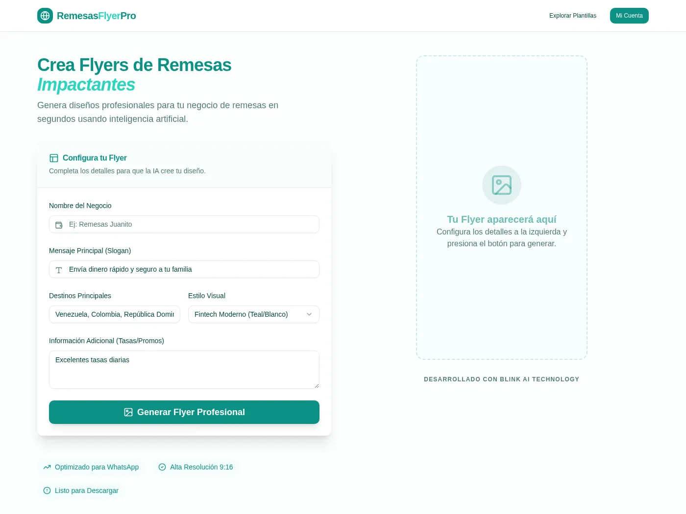 Remesas Flyer Generator