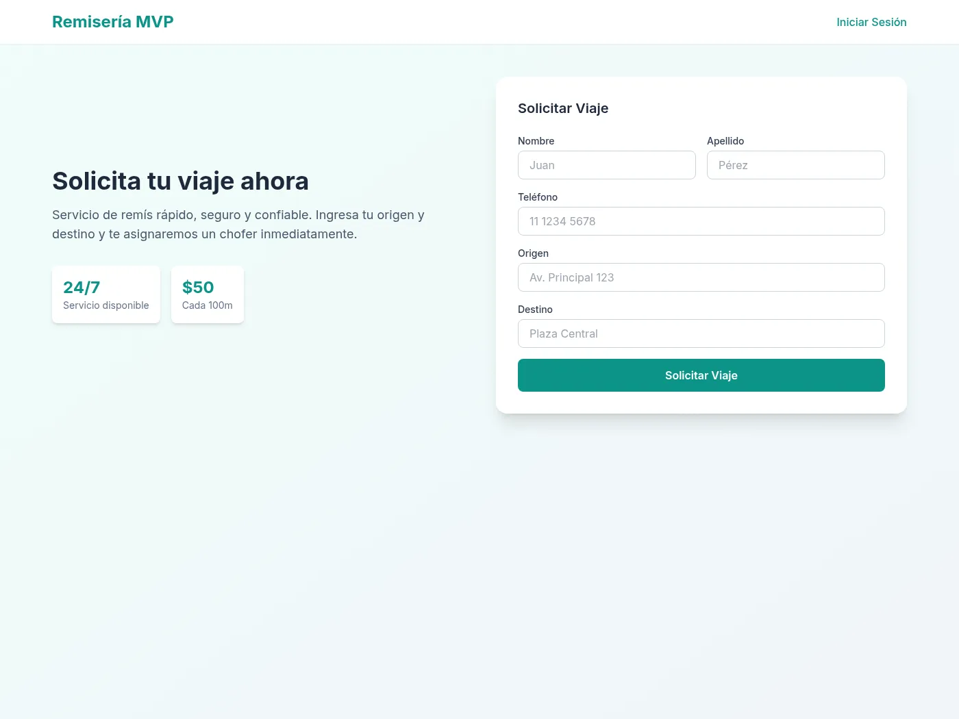 Remisería MVP Web