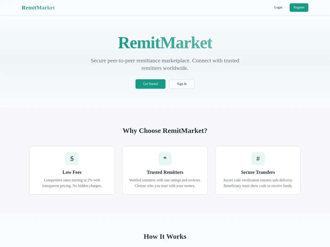 RemitMarket MVP SaaS