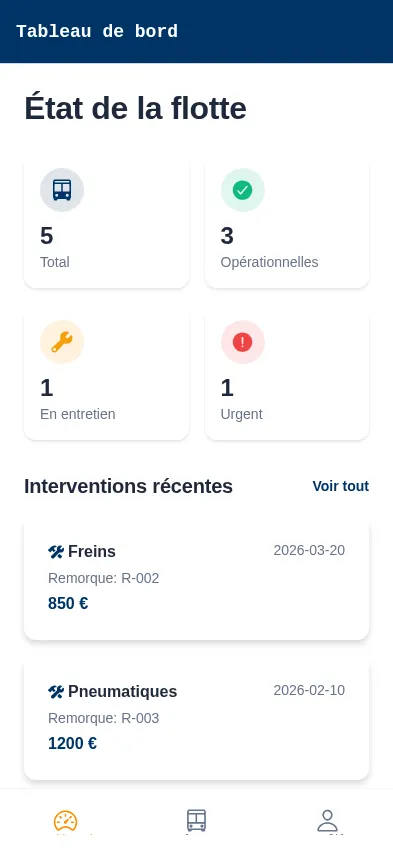 Remorque Maintenance App