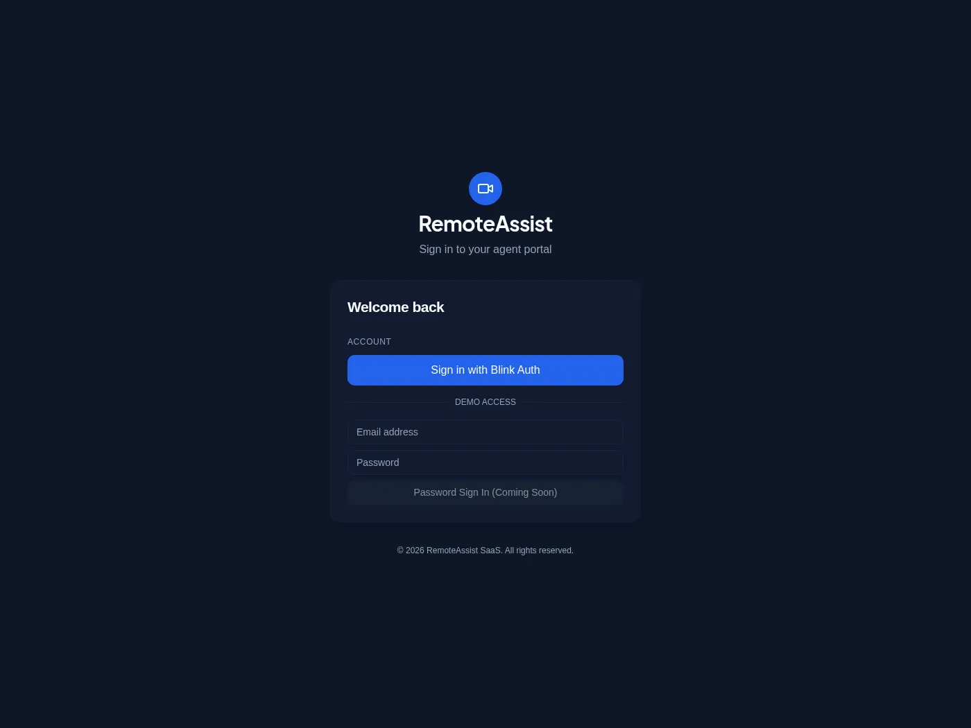 RemoteAssist SaaS Portal