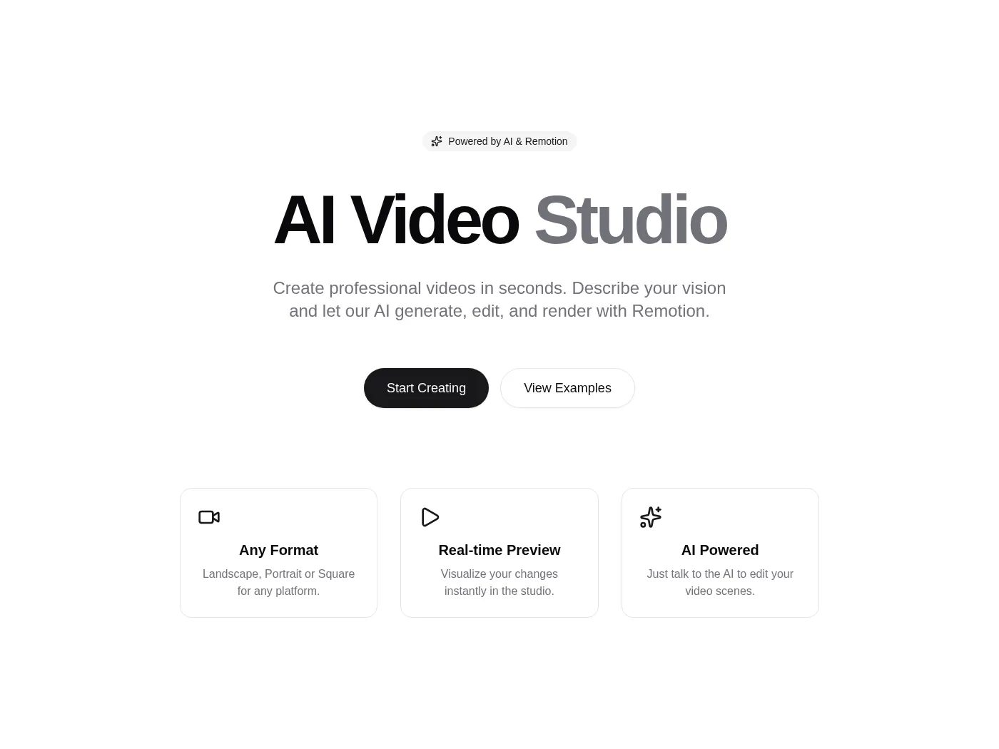 Remotion AI Video Studio