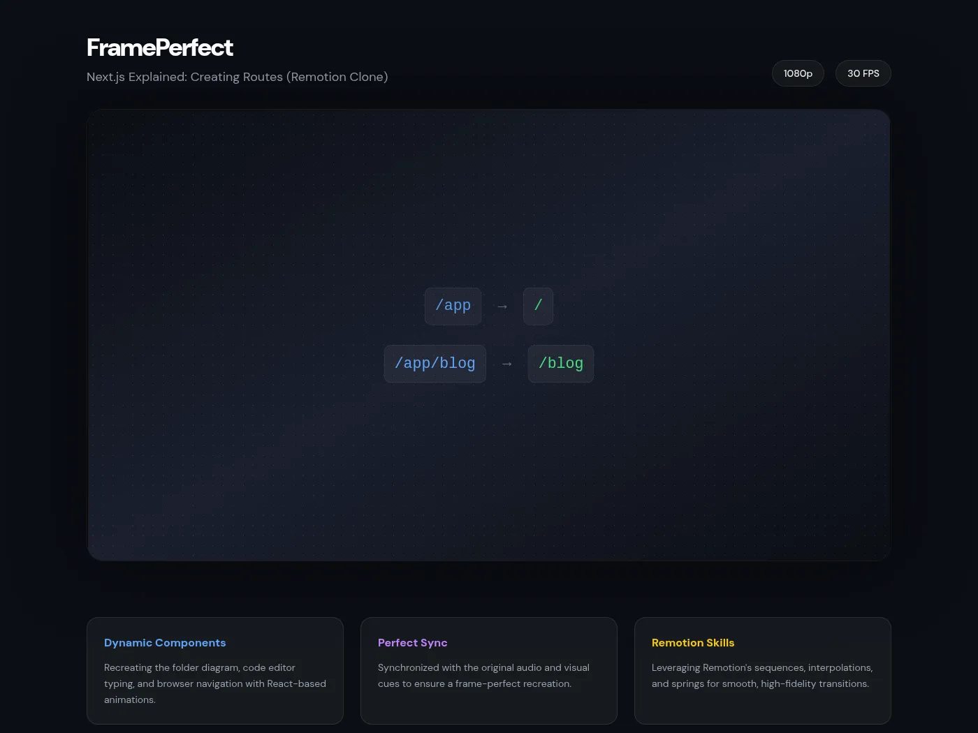 FramePerfect Remotion Clone