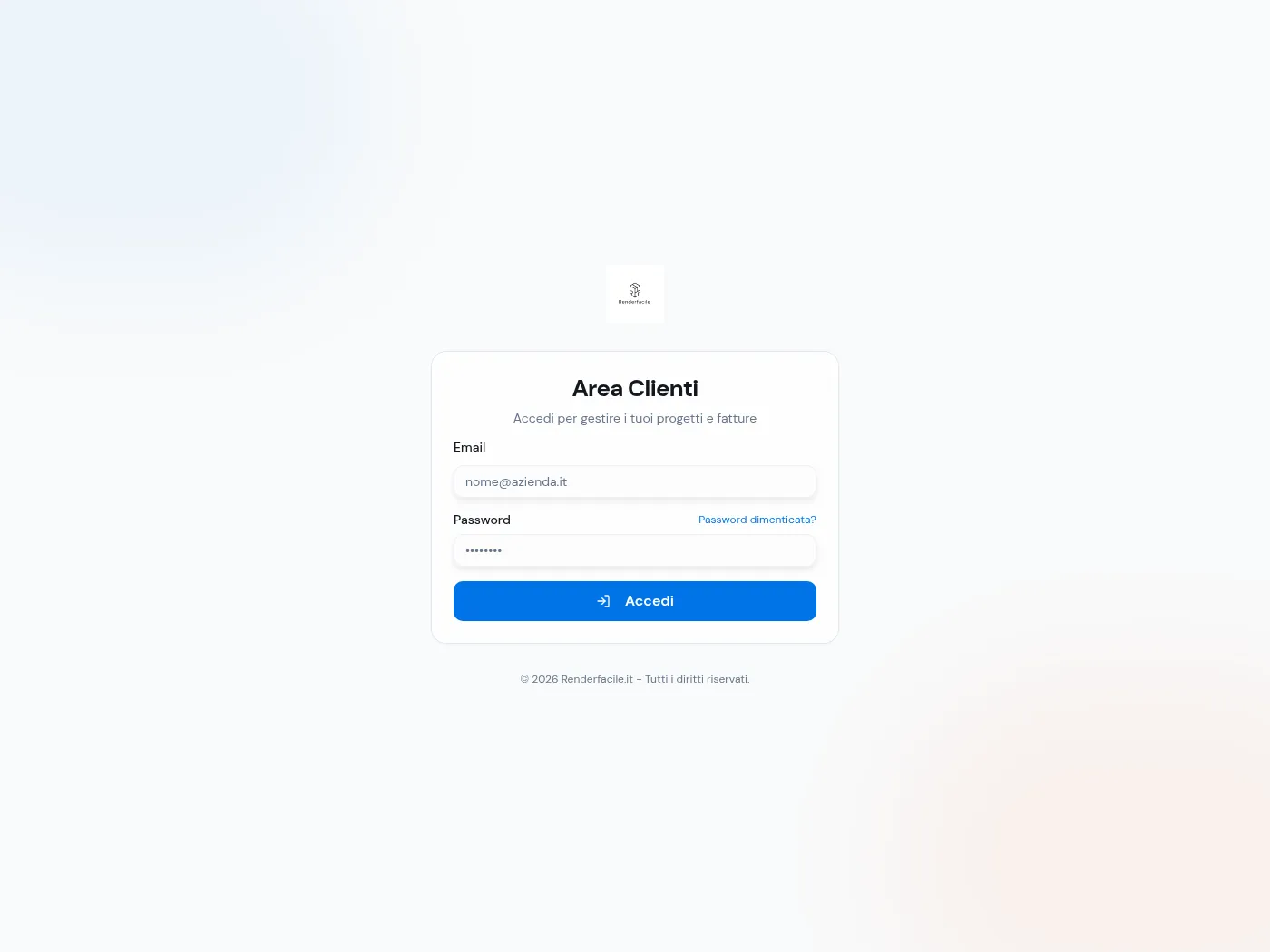 Renderfacile Client Portal
