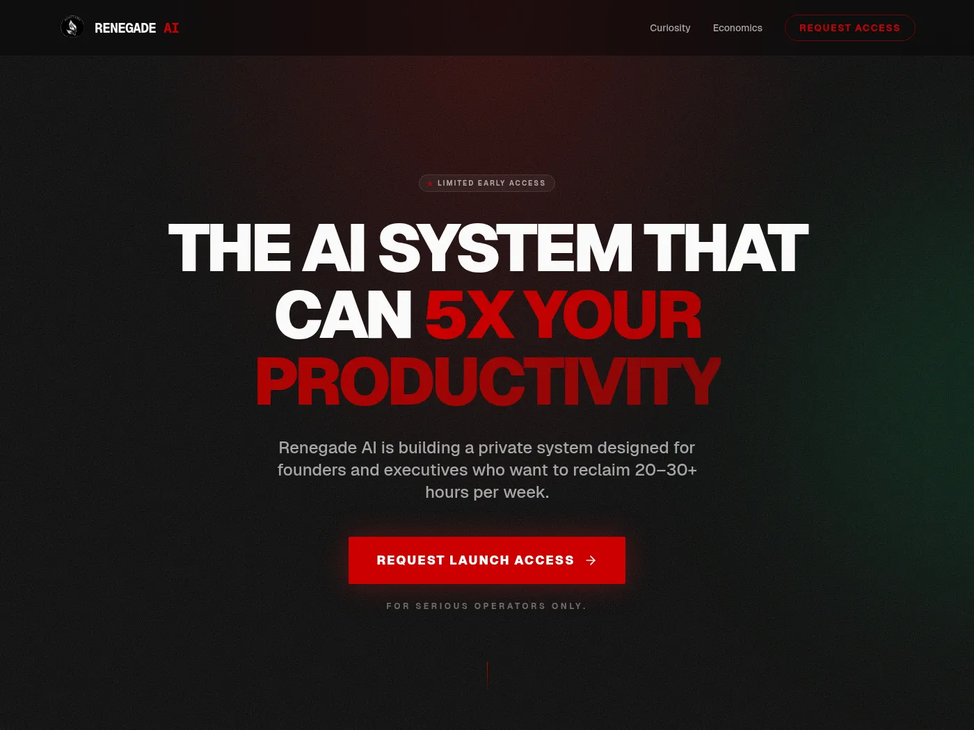 Renegade AI Launch Page