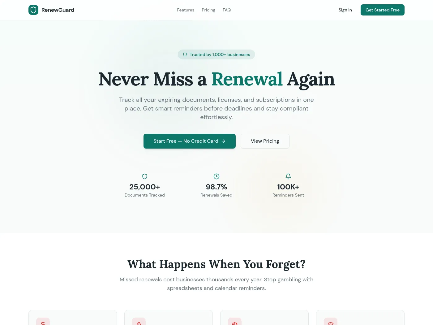 RenewGuard Expiry Tracker