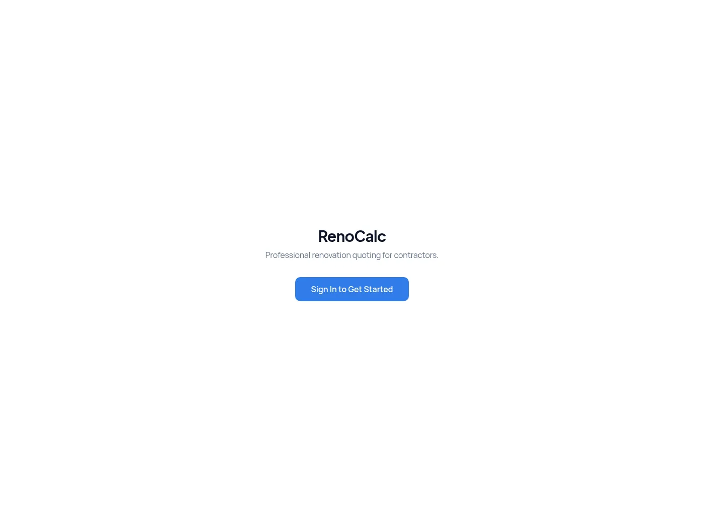 RenoCalc SaaS