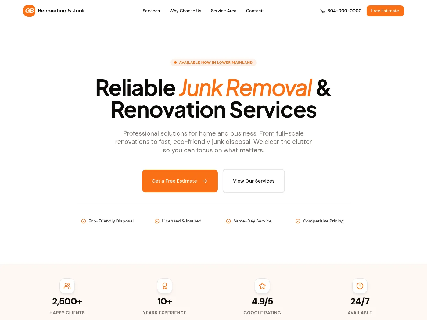 GB Renovation Landing Page