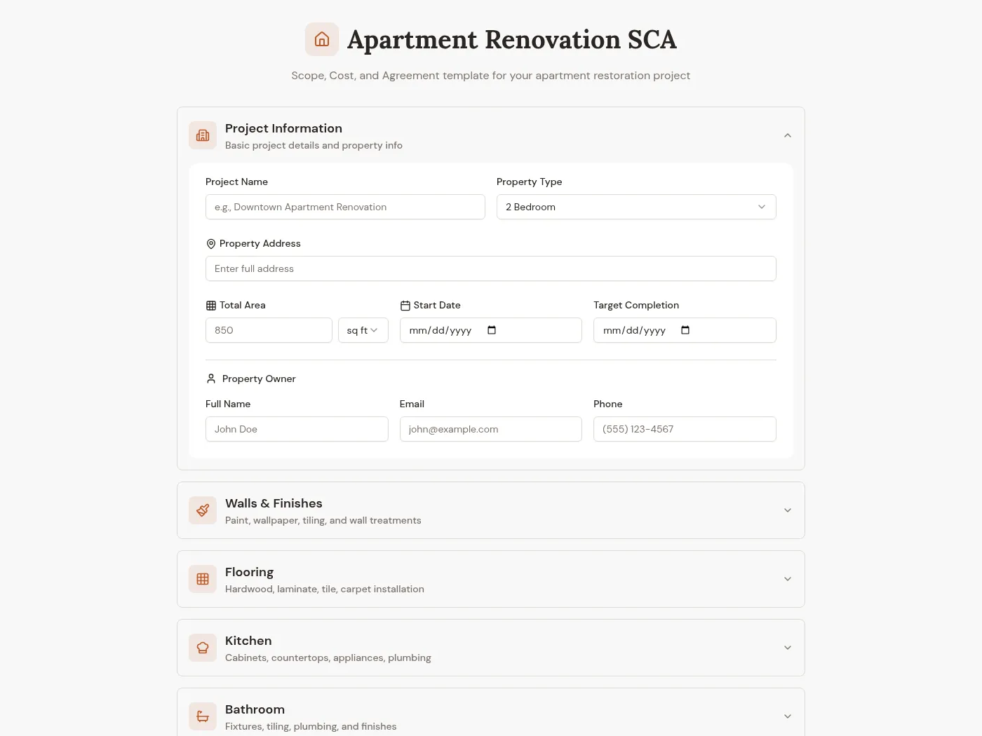 Apartment Renovation SCA