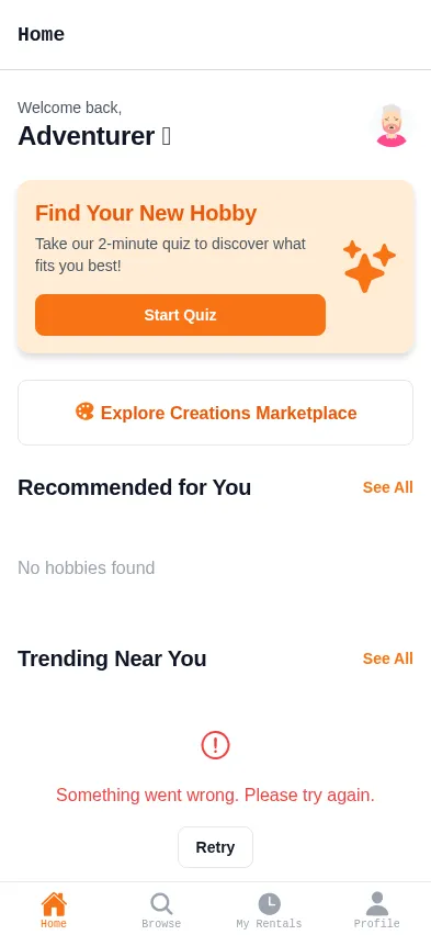 Rent A Hobby App