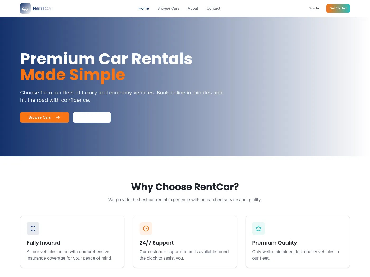 RentCar - Online Car Rental Platform