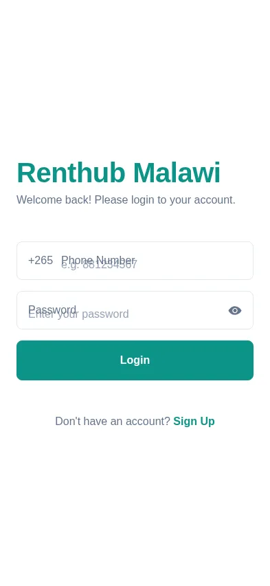 Renthub Malawi Mobile