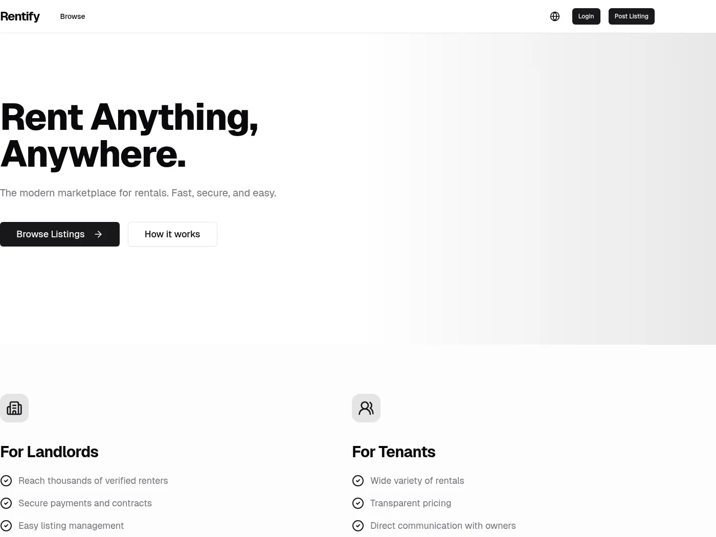 Rentify Marketplace