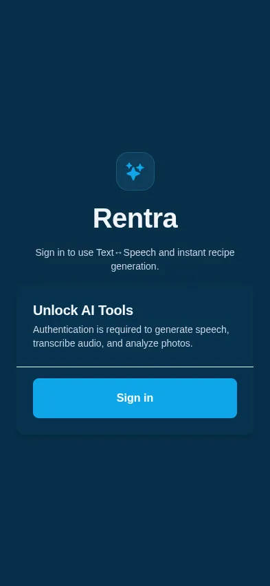 Rentra Voice & Recipe App