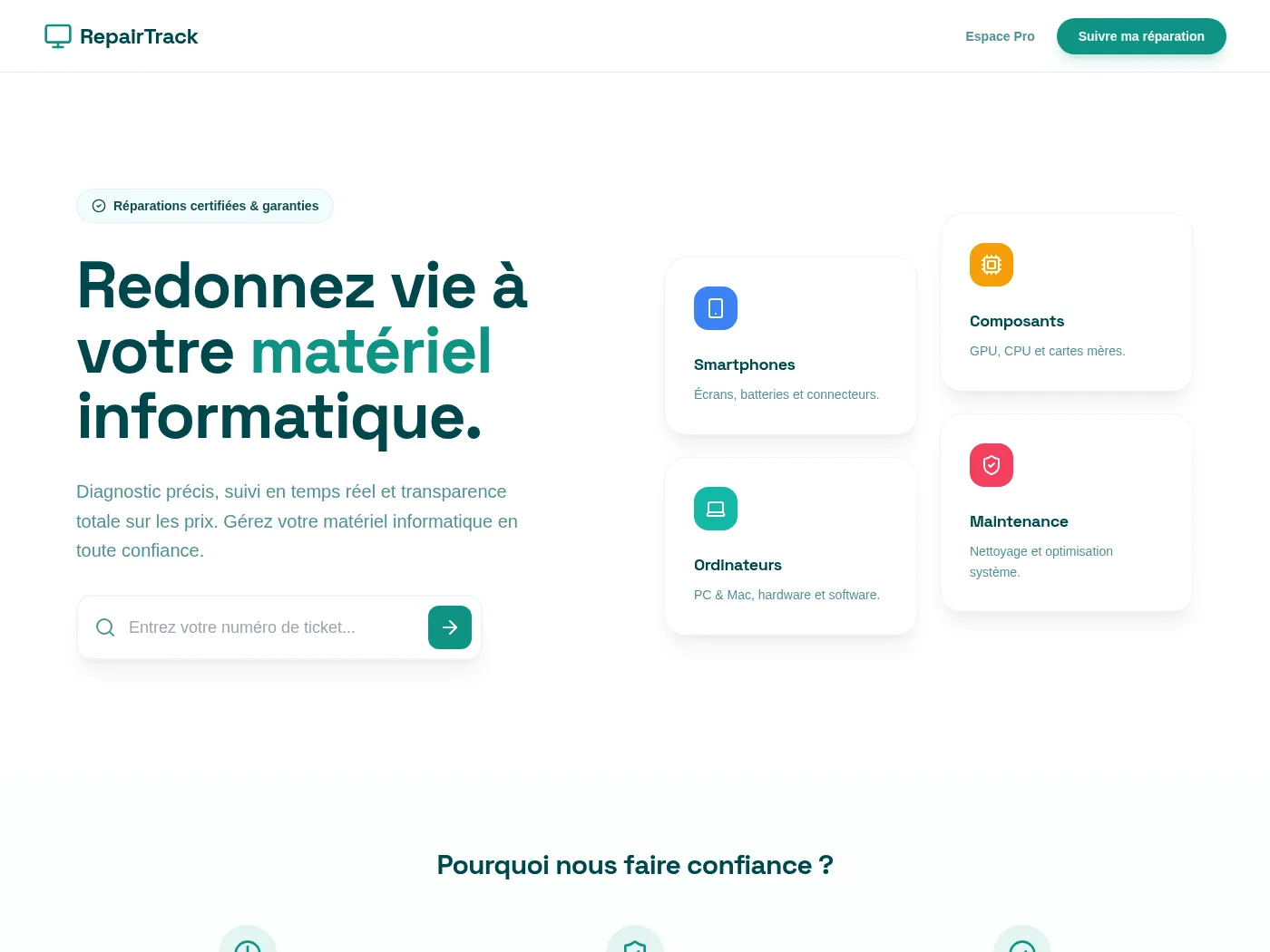 RepairTrack Web Portal