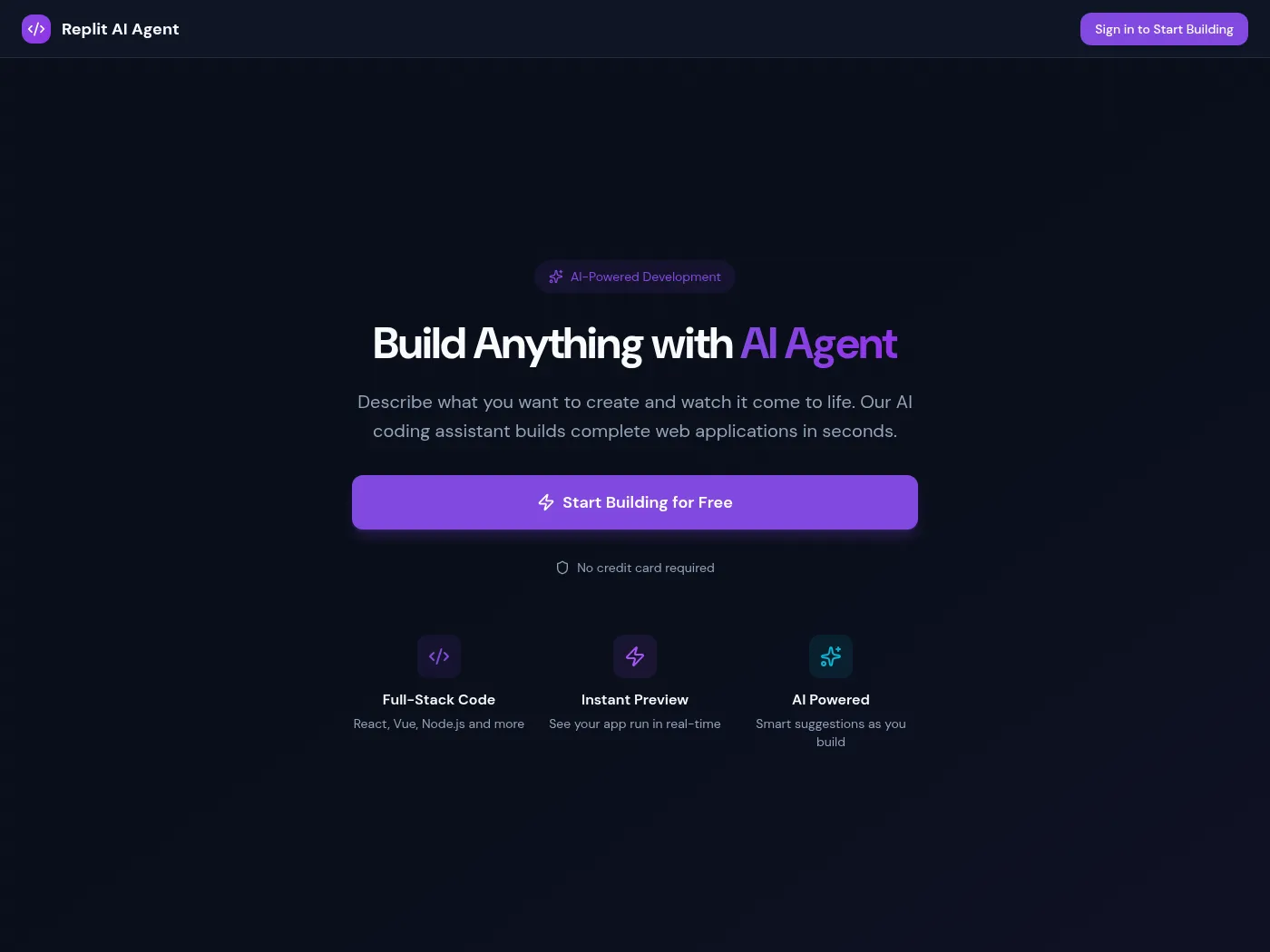 Replit AI Agent Portal