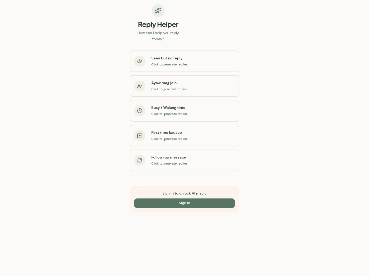 Reply Helper Web App