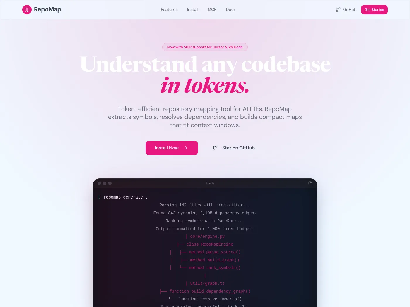 RepoMap Landing Page