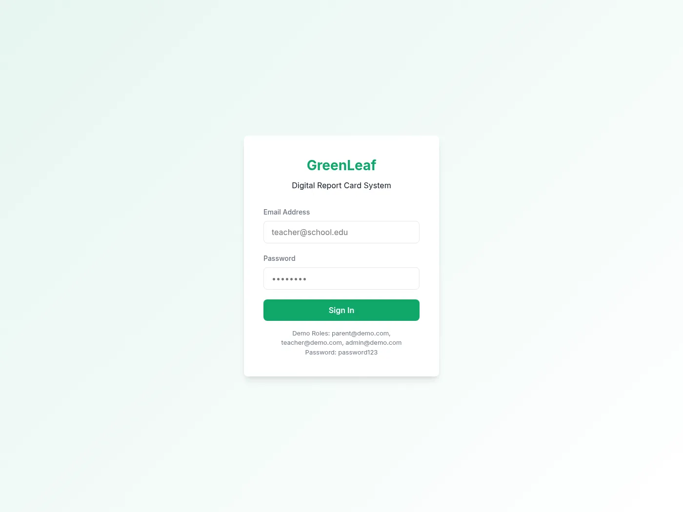 GreenLeaf Report Cards
