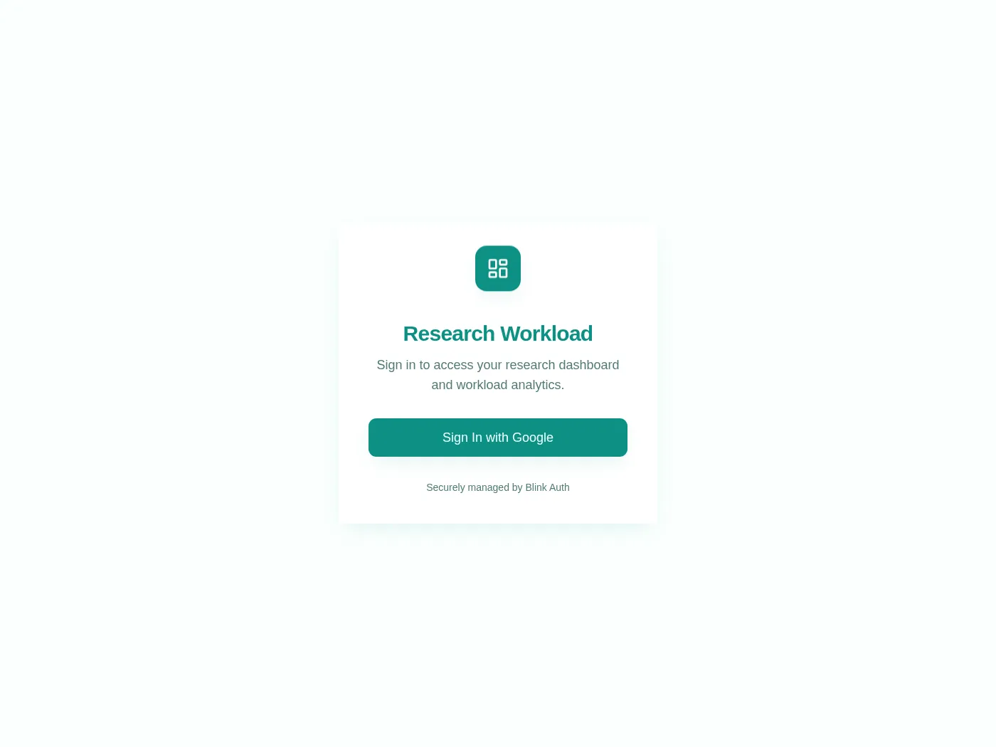 Research Workload Dashboard