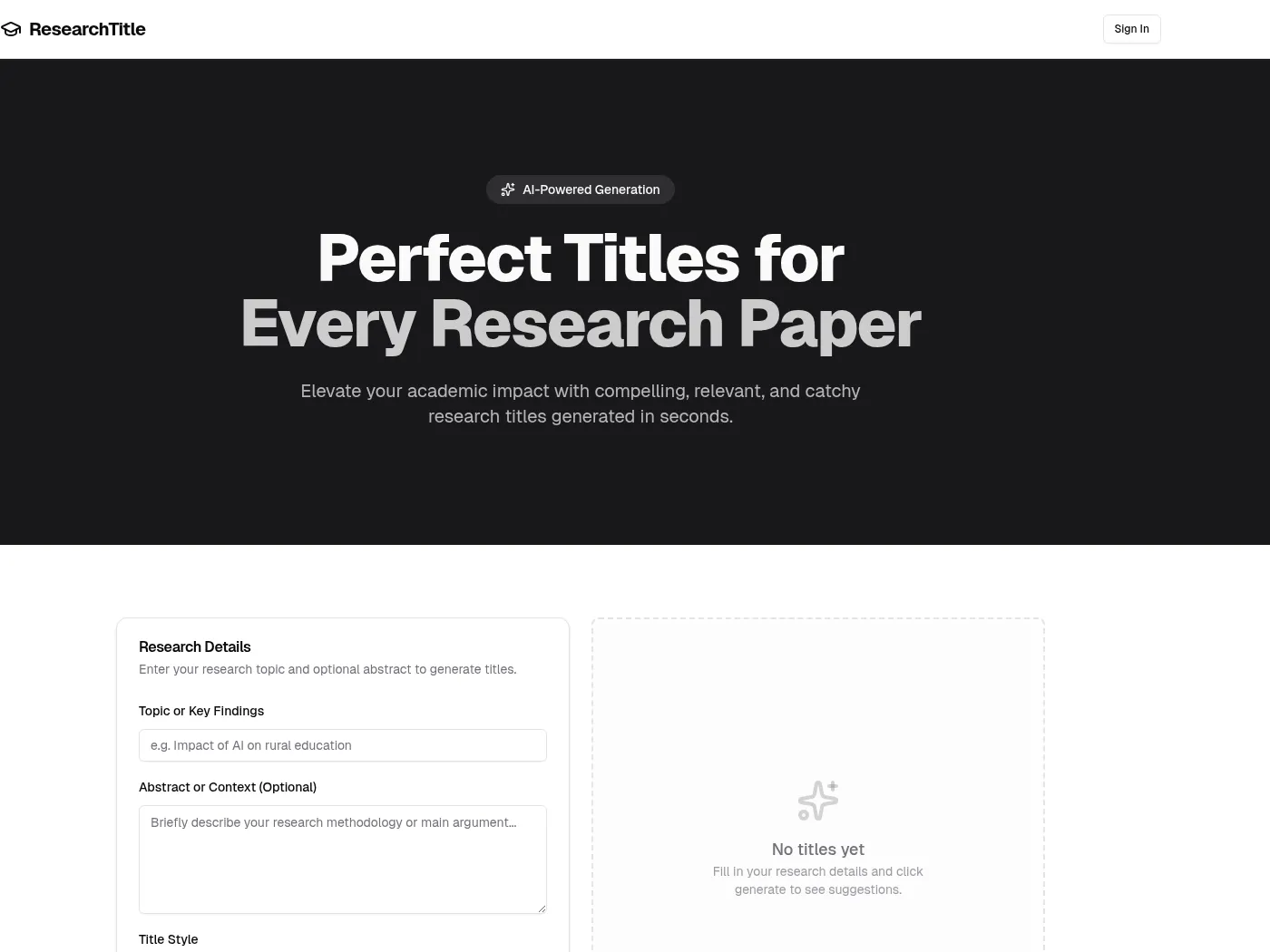 Research Title Generator