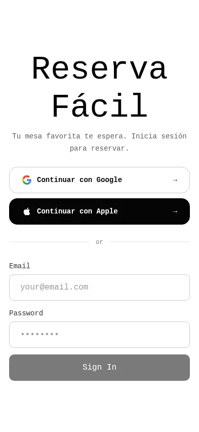 Reserva Fácil Restaurante