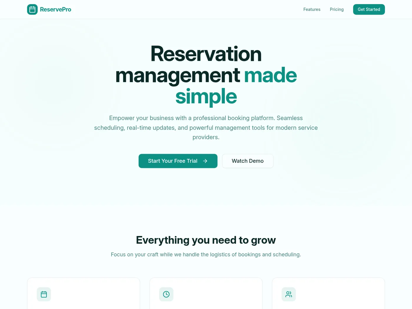ReservePro SaaS Platform