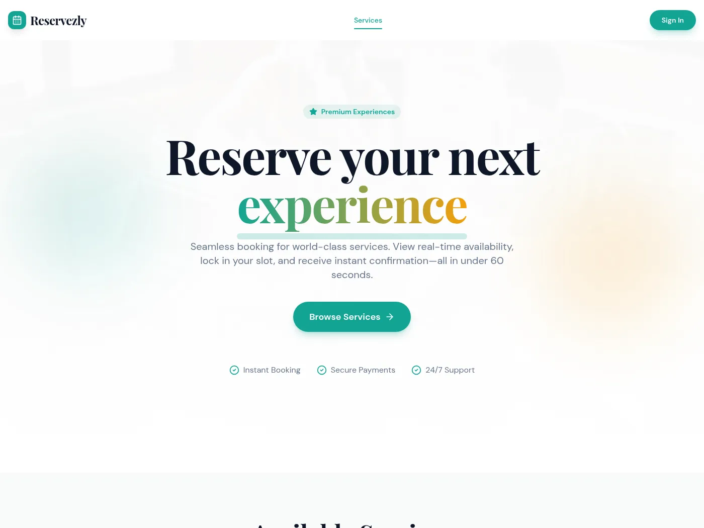 Reservezly Booking Site