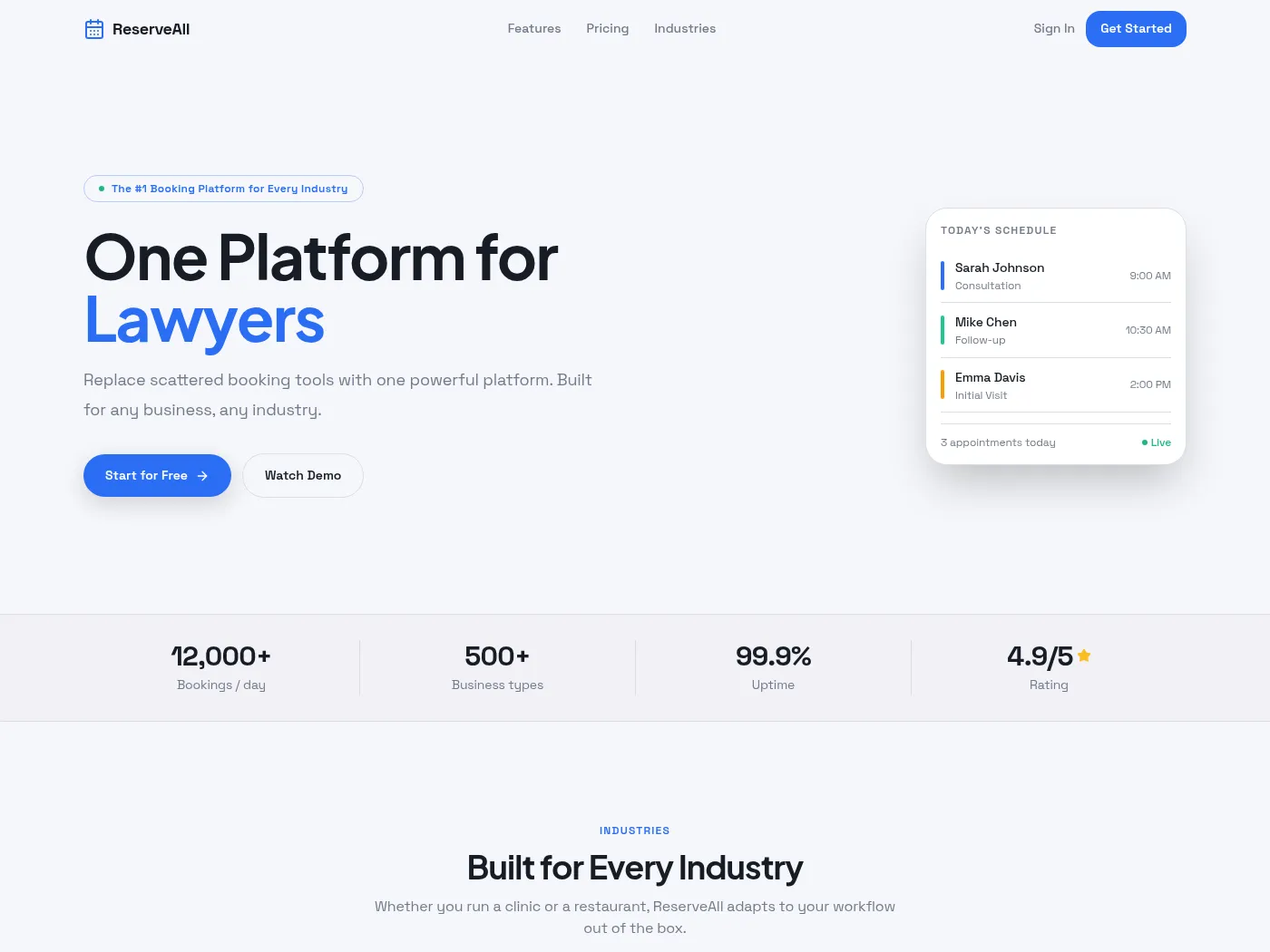 ReserveAll Platform