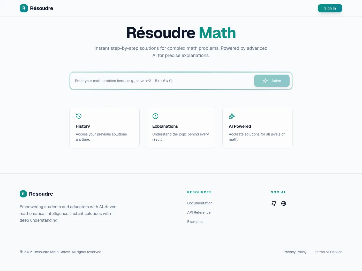 Résoudre Math Solver