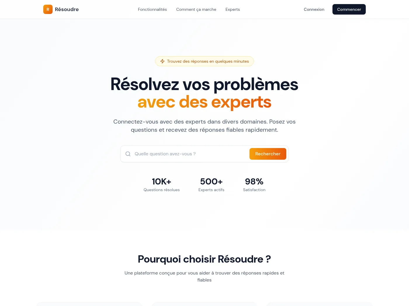 Résoudre Q&A Platform