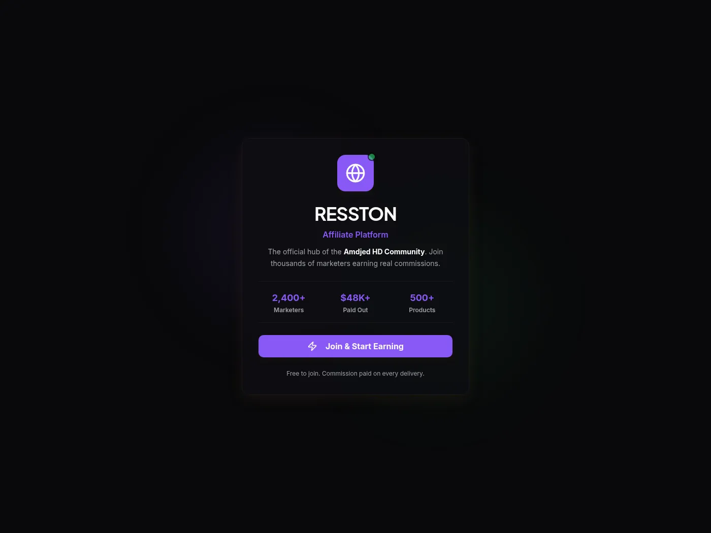 RESSTON Affiliate Platform