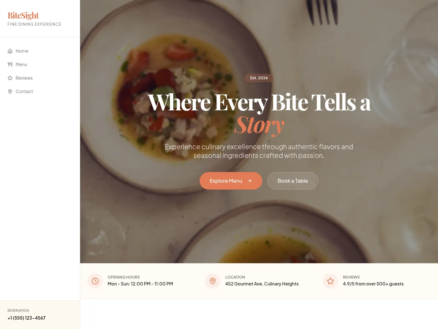 BiteSight Restaurant App