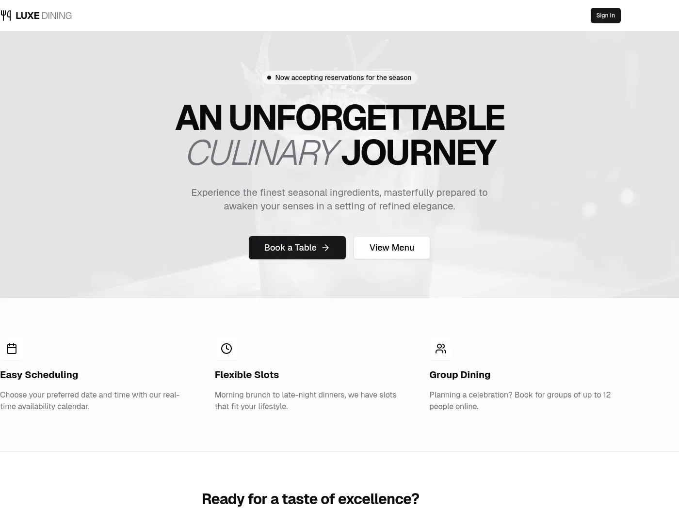 Restaurant Booking Portal