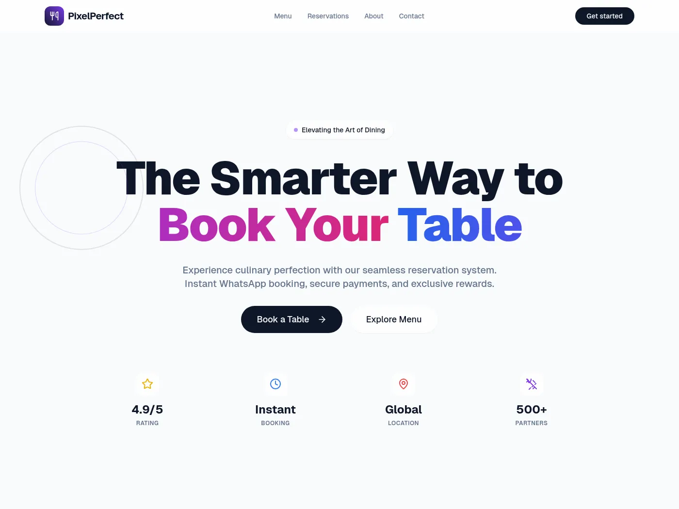 PixelPerfect Dining UX