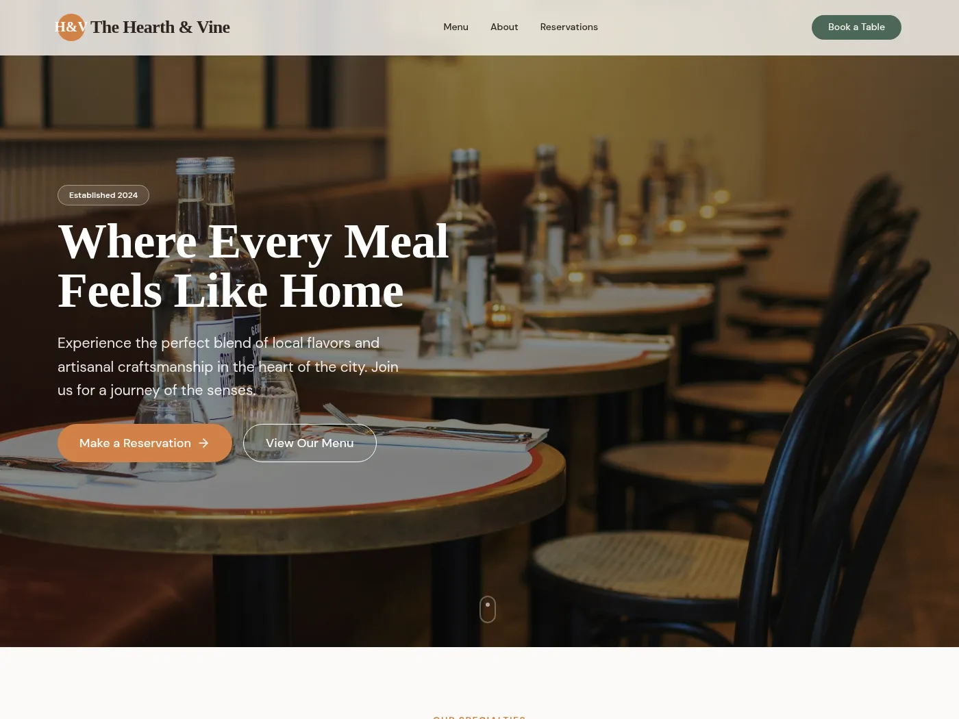 Restaurant Landing Page