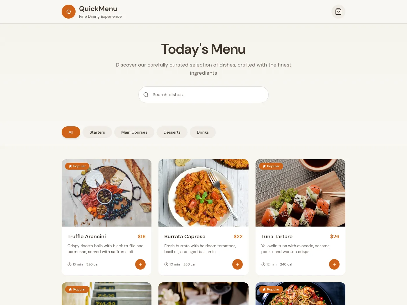 QuickMenu Restaurant App